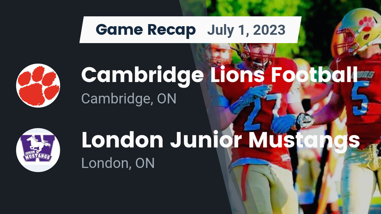 Recap: Cambridge Lions Football vs. London Junior Mustangs 2023 ...