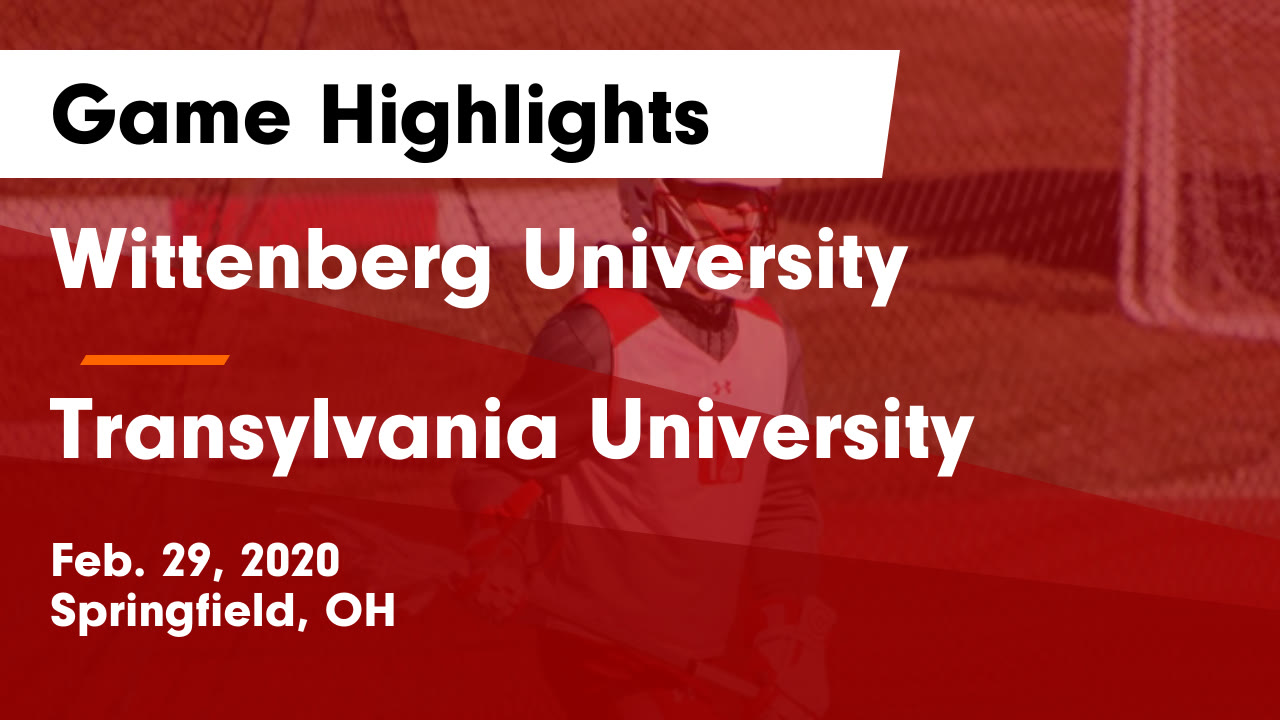 Wittenberg University vs Transylvania University Game Highlights - Feb ...